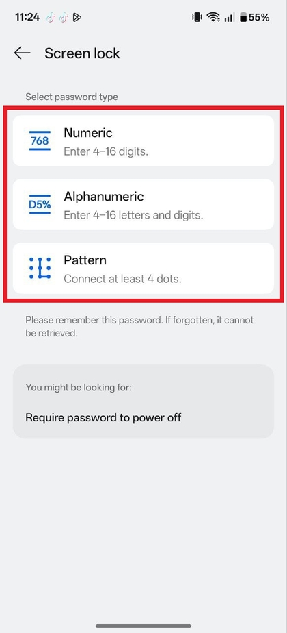How to Change Lock Screen Password Type on OnePlus 13R 5G | ManualsLib
