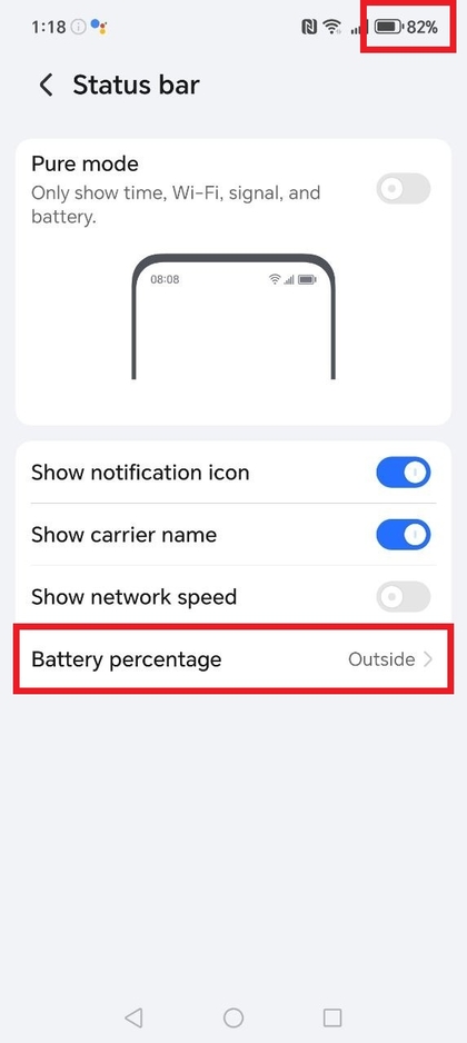 HONOR 400 Lite: How to Show or Hide Battery Percentage | ManualsLib
