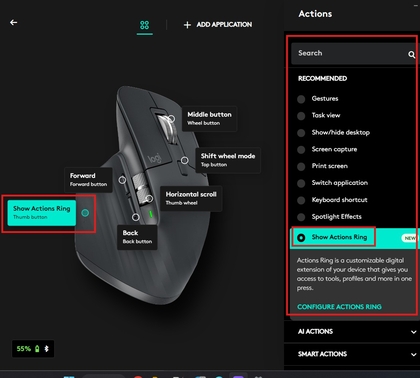 Logitech MX Master 3S - Using the Actions Ring with Ease | ManualsLib