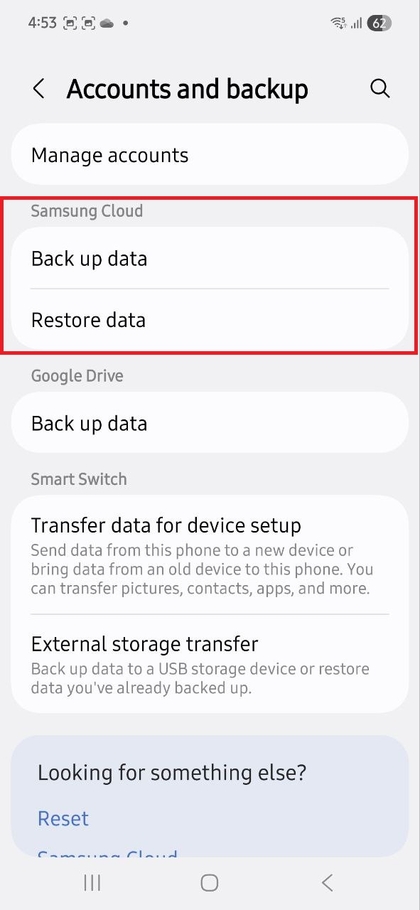 How to Back Up Your Samsung Galaxy A56 | ManualsLib