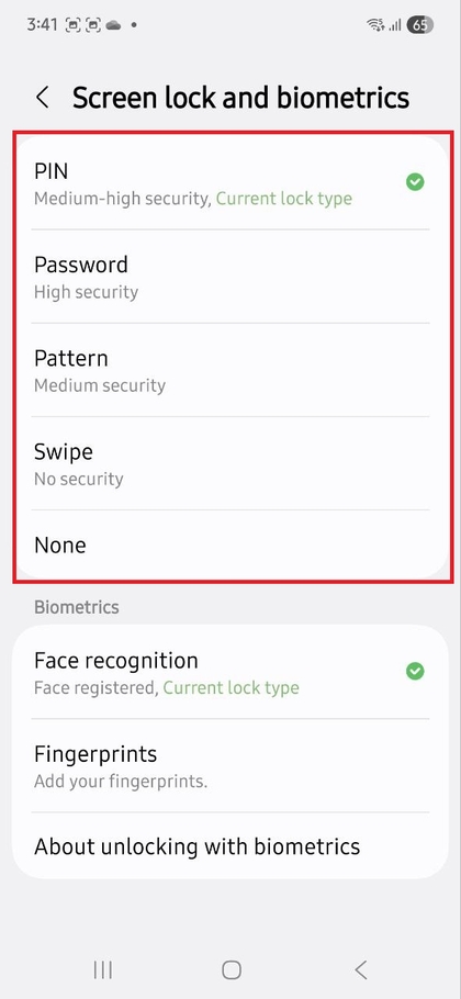 How to Add a Lock Screen Type on Your Samsung Galaxy A56 | ManualsLib