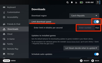 How to Limit & Unlimit Download Speed on the Steam Deck OLED | ManualsLib