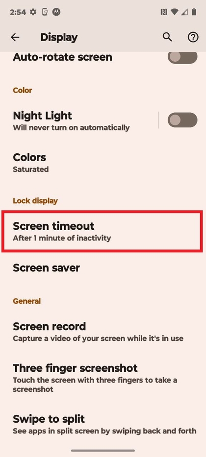 How to Change Screen Timeout on Motorola Moto G54 5G | ManualsLib