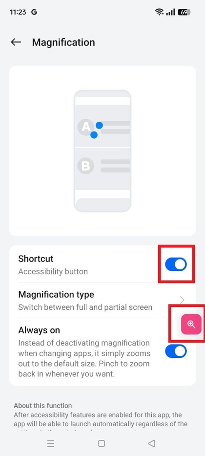 How to Add or Remove Magnification on Realme C75 | ManualsLib