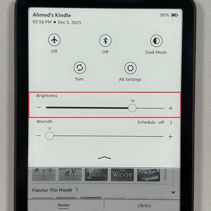 Guide: Adjusting Brightness on Kindle Paperwhite | ManualsLib