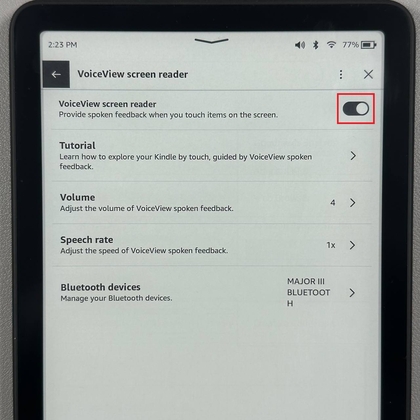 How to Set Up Text to Speech VoiceView on Amazon Kindle Paperwhite ...