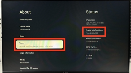 Finding the MAC Address on Xiaomi TV Box S3 4K | ManualsLib