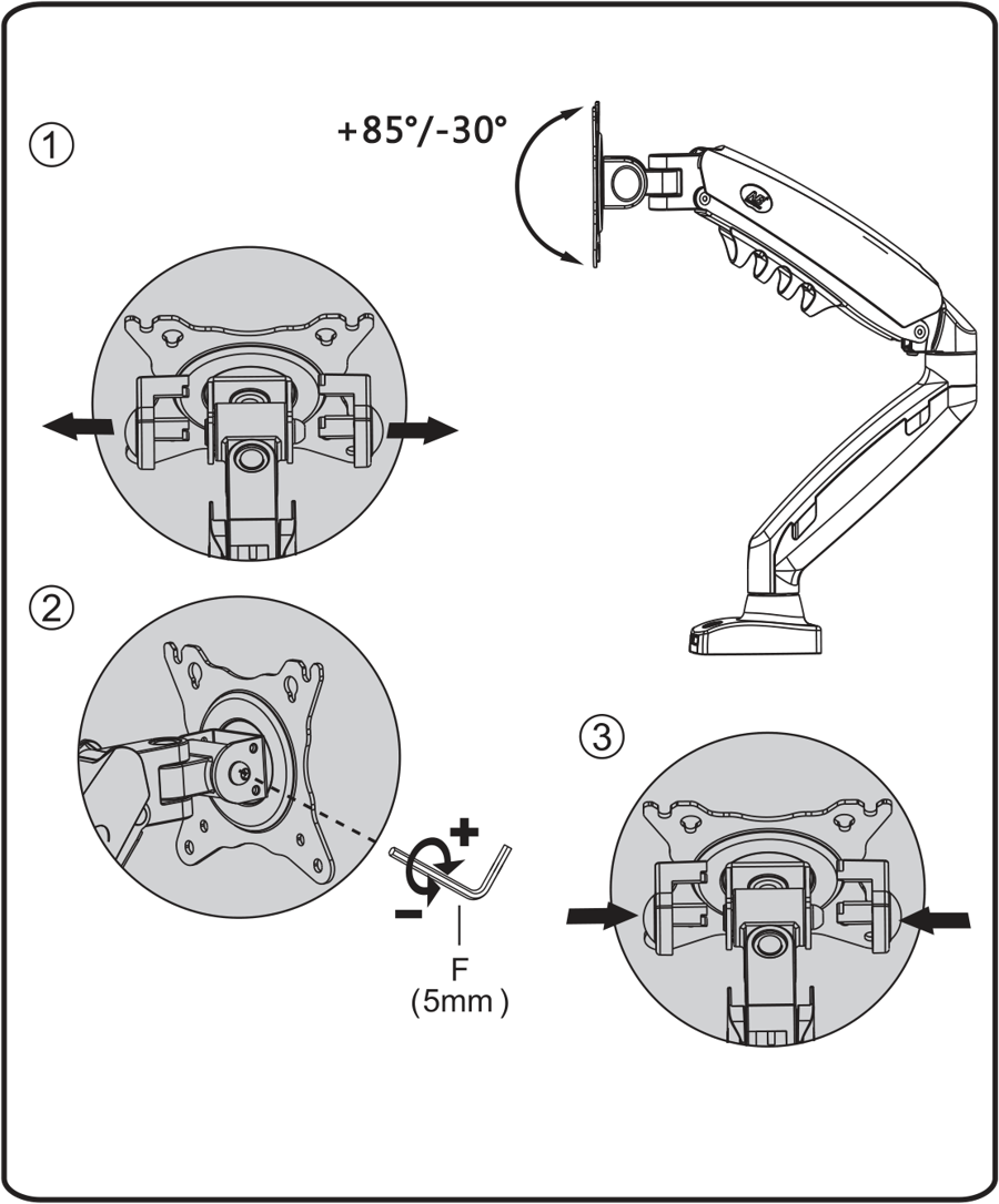 North Bayou F80 Monitor Arm Installation & Operation Manual | ManualsLib