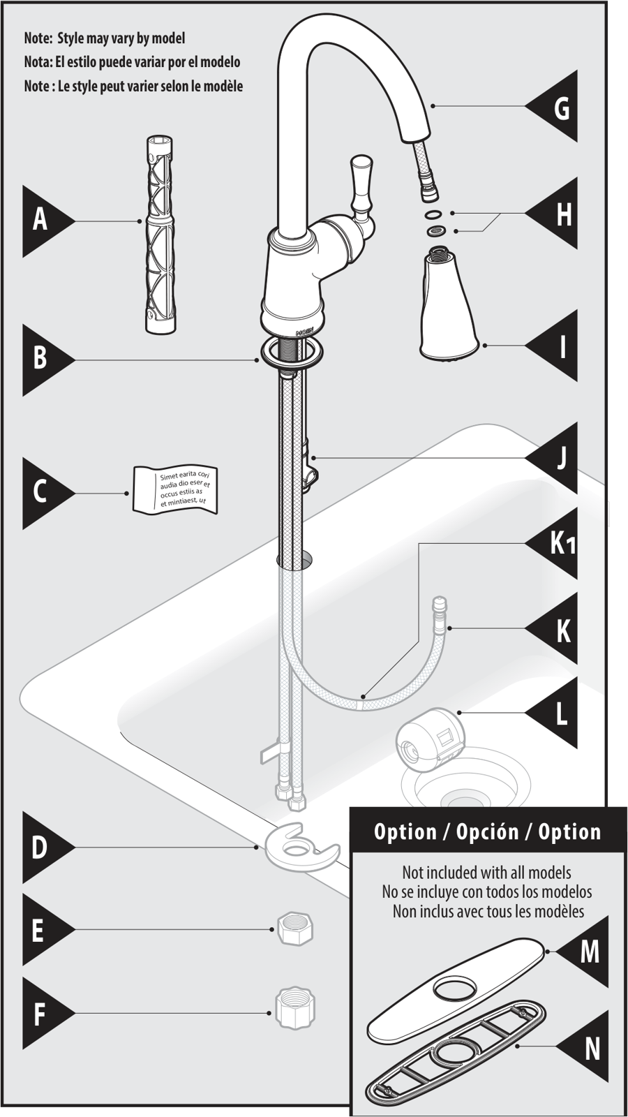 Moen ADLER 87233SRS kitchen faucet Installation Manual | ManualsLib