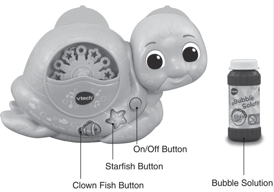VTech Bubble Time Turtle Musical Bubble Bath Toy Instruction Manual ...