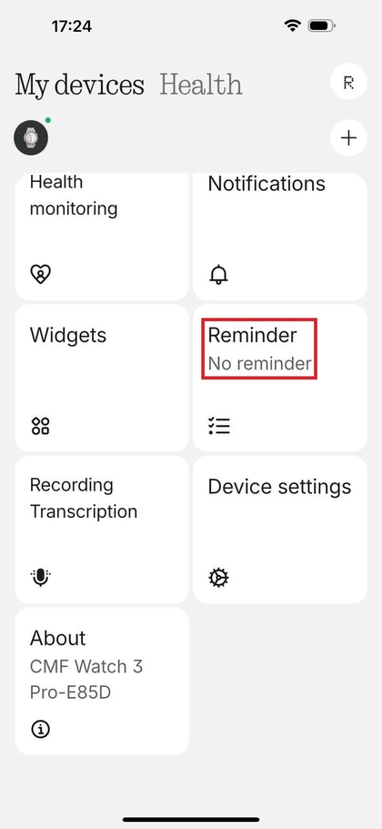 How to Set Reminders on CMF by Nothing Watch Pro 2 | ManualsLib