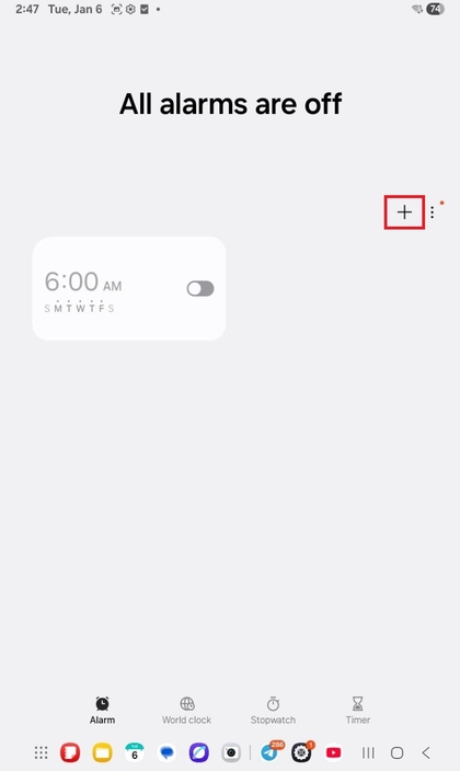 How to Set Alarm on Samsung Galaxy Tab A11 | ManualsLib