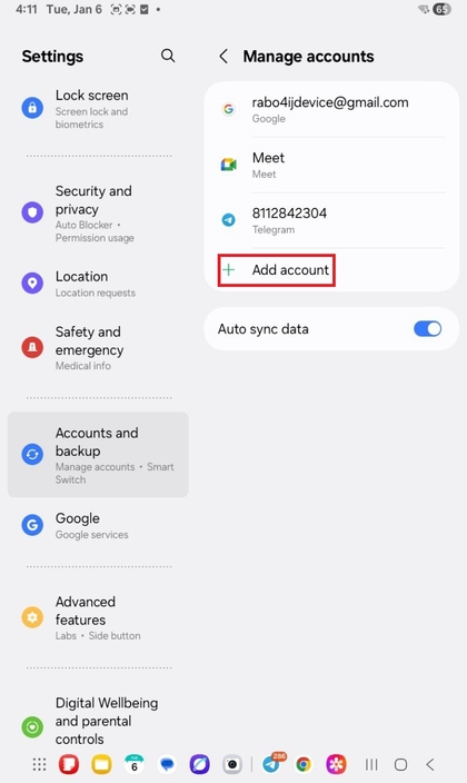 How to Add or Remove a Google Account on Samsung Galaxy Tab A11 ...