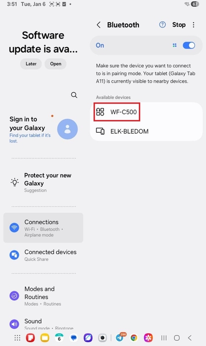 Connecting Bluetooth Devices to Samsung Galaxy Tab A11 | ManualsLib