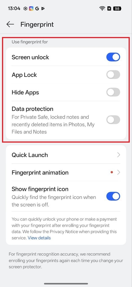 Adding a Fingerprint on the Realme GT 8 Pro | ManualsLib