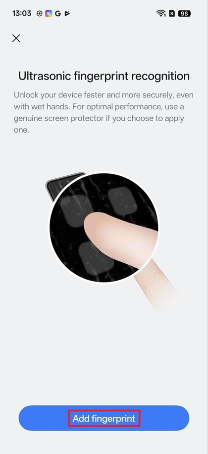 Adding a Fingerprint on the Realme GT 8 Pro | ManualsLib