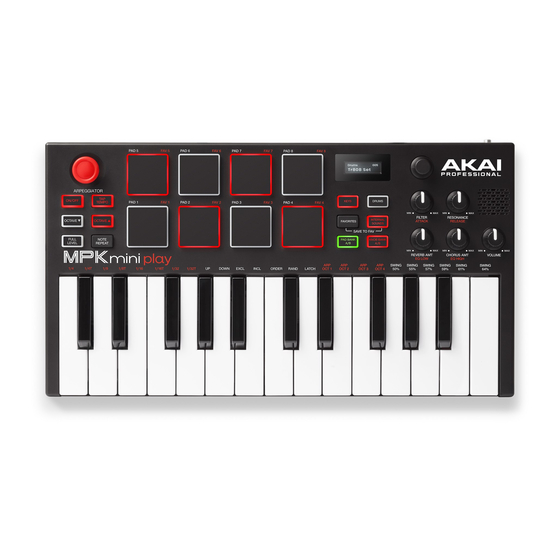 Akai MPK Mini Play Physical Dimensions and Weight | ManualsLib