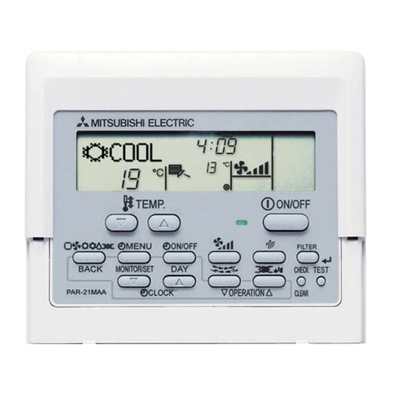 Mitsubishi Electric PAR-21MAA-J Display Symbols Guide | ManualsLib