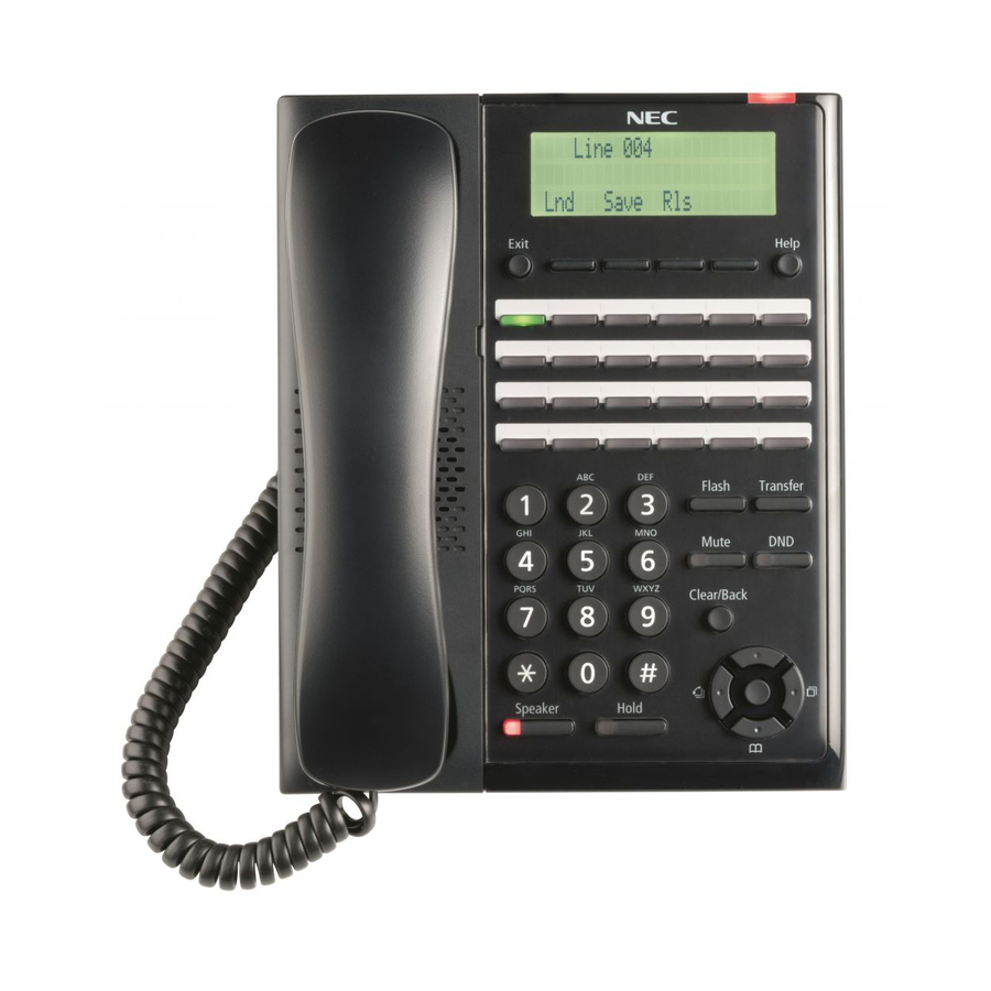 How to Set Up NEC SL2100 Terminal | ManualsLib