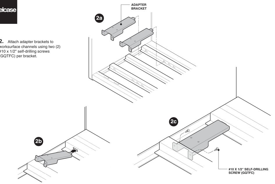 Steelcase Series 9000 Desk Adapter Kit Installation Guide | ManualsLib
