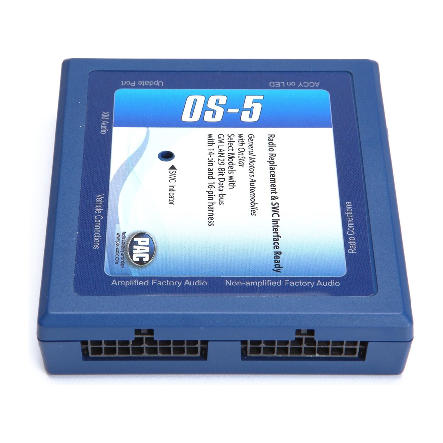 PAC OS-5 Factory Feature Retention in GM Vehicles | ManualsLib