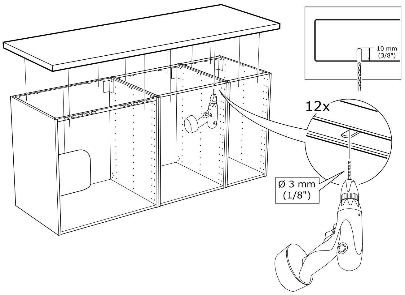 How to Secure IKEA EKBACKEN Countertop to Kitchen Cabinets | ManualsLib