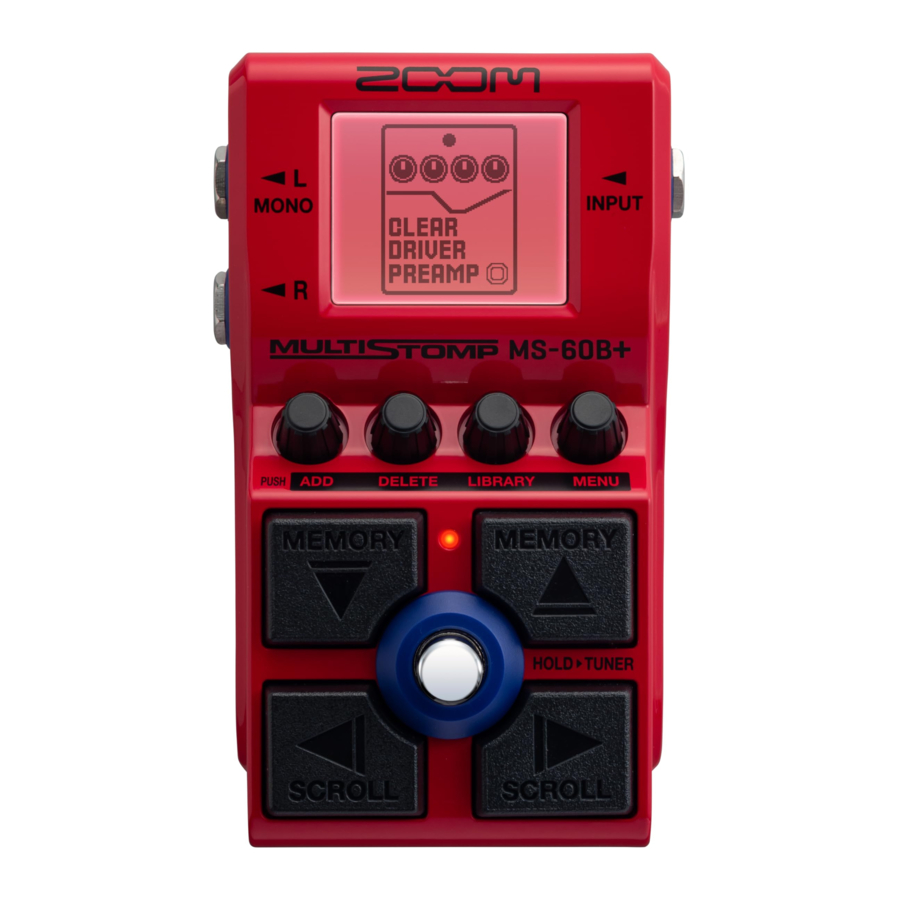How to Switch Patch Memories on Zoom MS-60B+ | ManualsLib