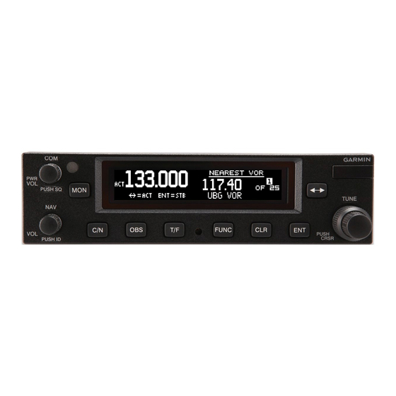 Garmin GNC 255 Aviation Database Update Frequency | ManualsLib