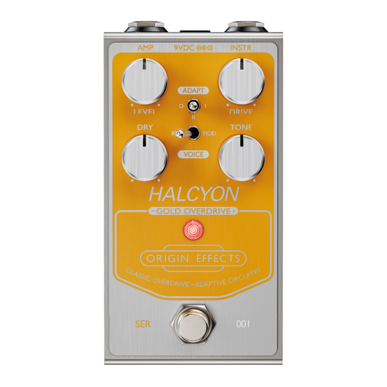 ORIGIN EFFECTS HALCYON GOLD OVERDRIVE GETTING STARTED MANUAL Pdf Download | ManualsLib