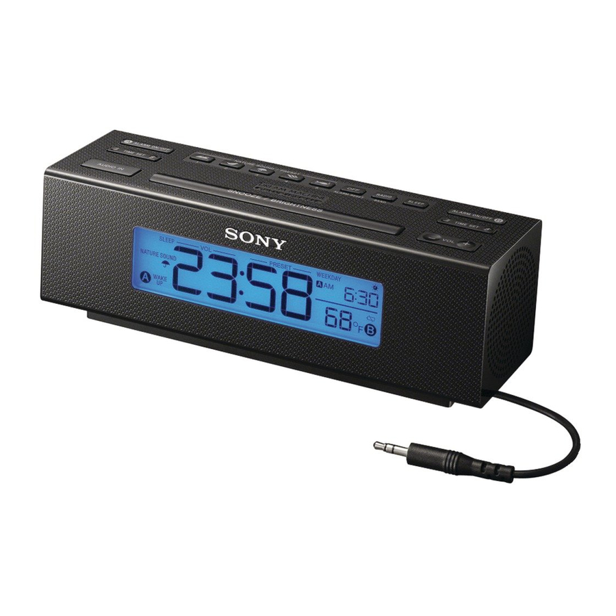 Sony DREAM MACHINE ICF-C707 - FM/AM Clock Radio Manual | ManualsLib