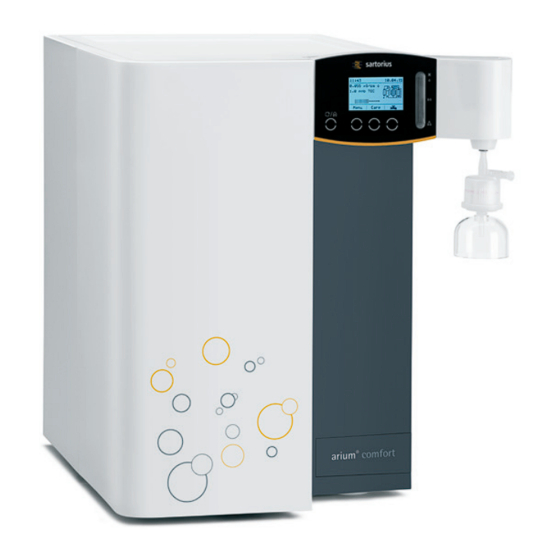 SARTORIUS ARIUM COMFORT I QUICK START OPERATING INSTRUCTIONS Pdf ...