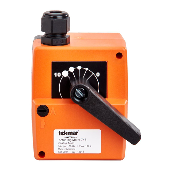 WATTS TEKMAR 743 INSTALLTION, OPERATION AND MAINTENANCE INSTRUCTIONS ...