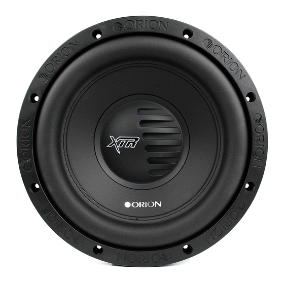 ORION XTR SUBWOOFERS XTR102 SUBWOOFER OWNER'S MANUAL | ManualsLib