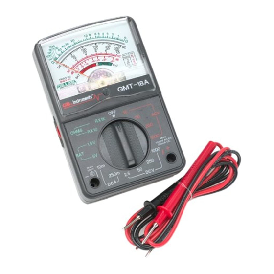 GB INTSRUMENTS GMT-18A OWNER'S MANUAL Pdf Download | ManualsLib