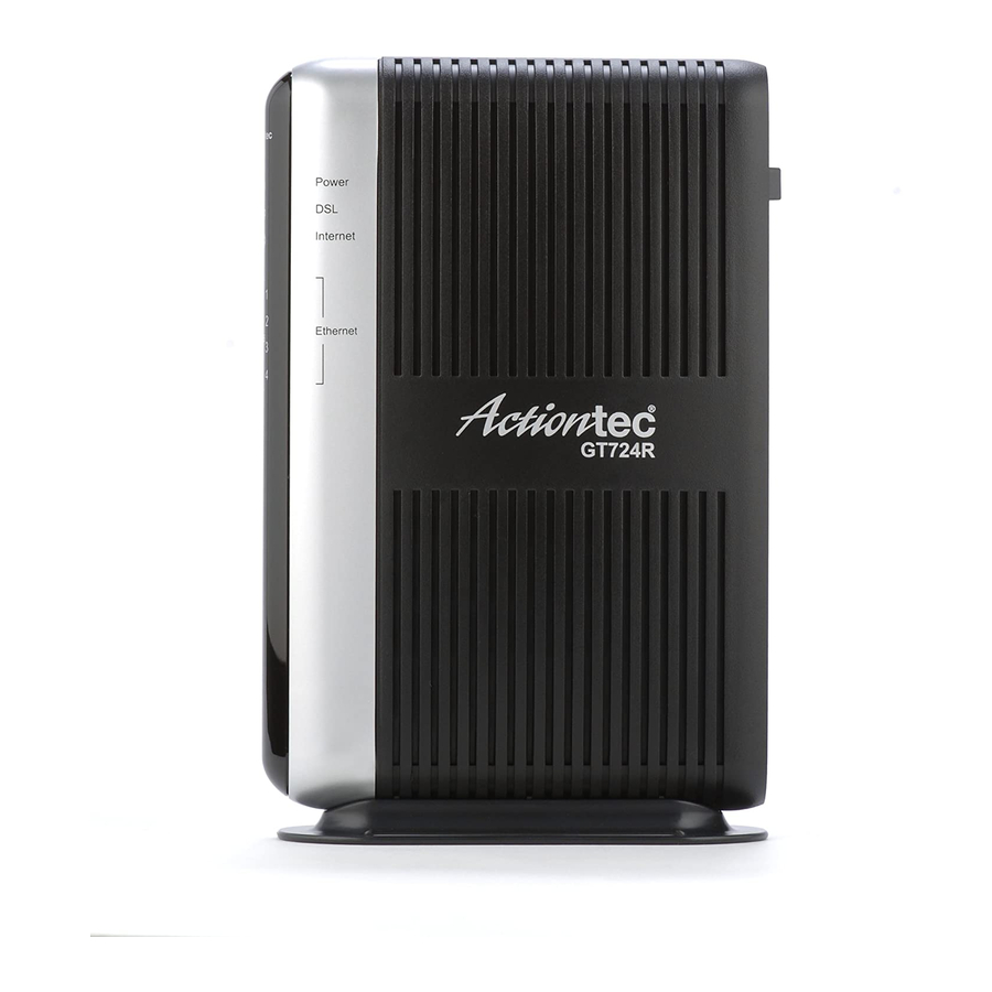 ACTIONTEC DSL MODEM WITH 4 PORT ETHERNET ROUTER GT724R QUICK START ...