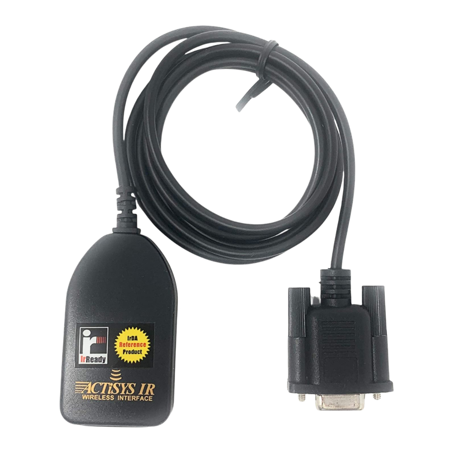ACTISYS IRDA PC ADAPTER ACT-IR220L+/220L/200L USER MANUAL Pdf Download ...