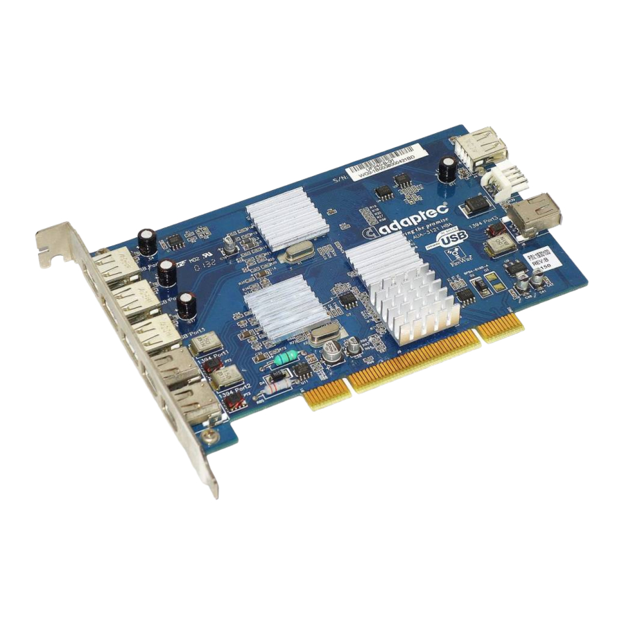 ADAPTEC DUOCONNECT ADAPTER AUA-3121 USER MANUAL Pdf Download | ManualsLib