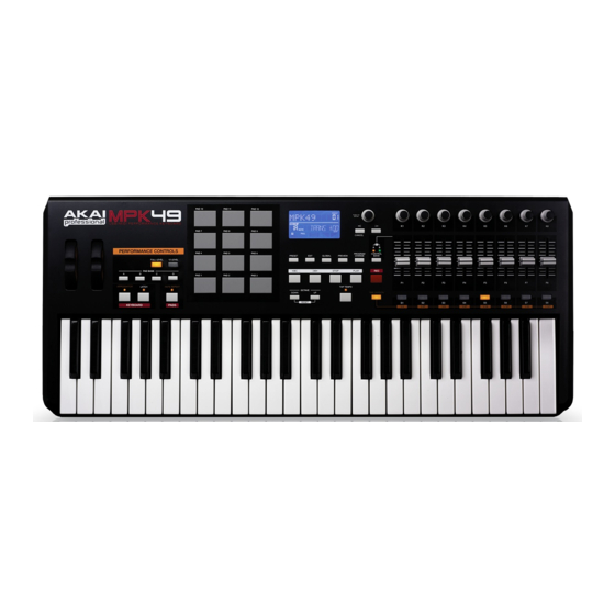 AKAI MPK49 QUICK START MANUAL Pdf Download | ManualsLib