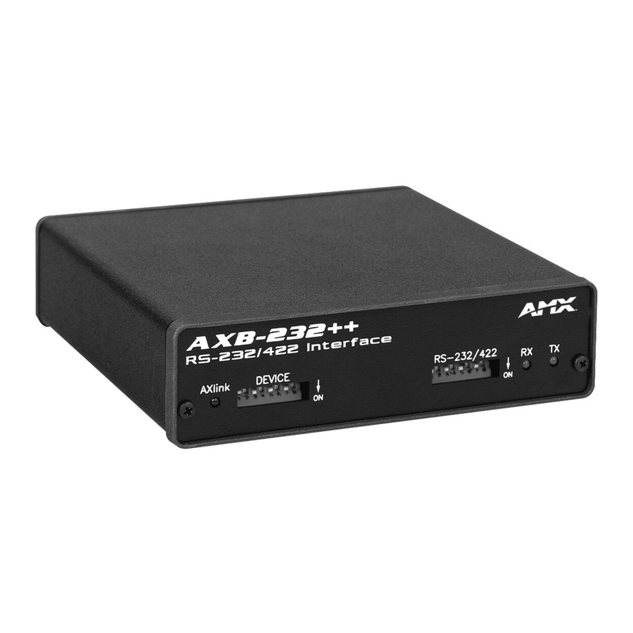 AMX AXLINK BUS CONTROLLERS AXB-232++ INSTRUCTION MANUAL Pdf Download ...