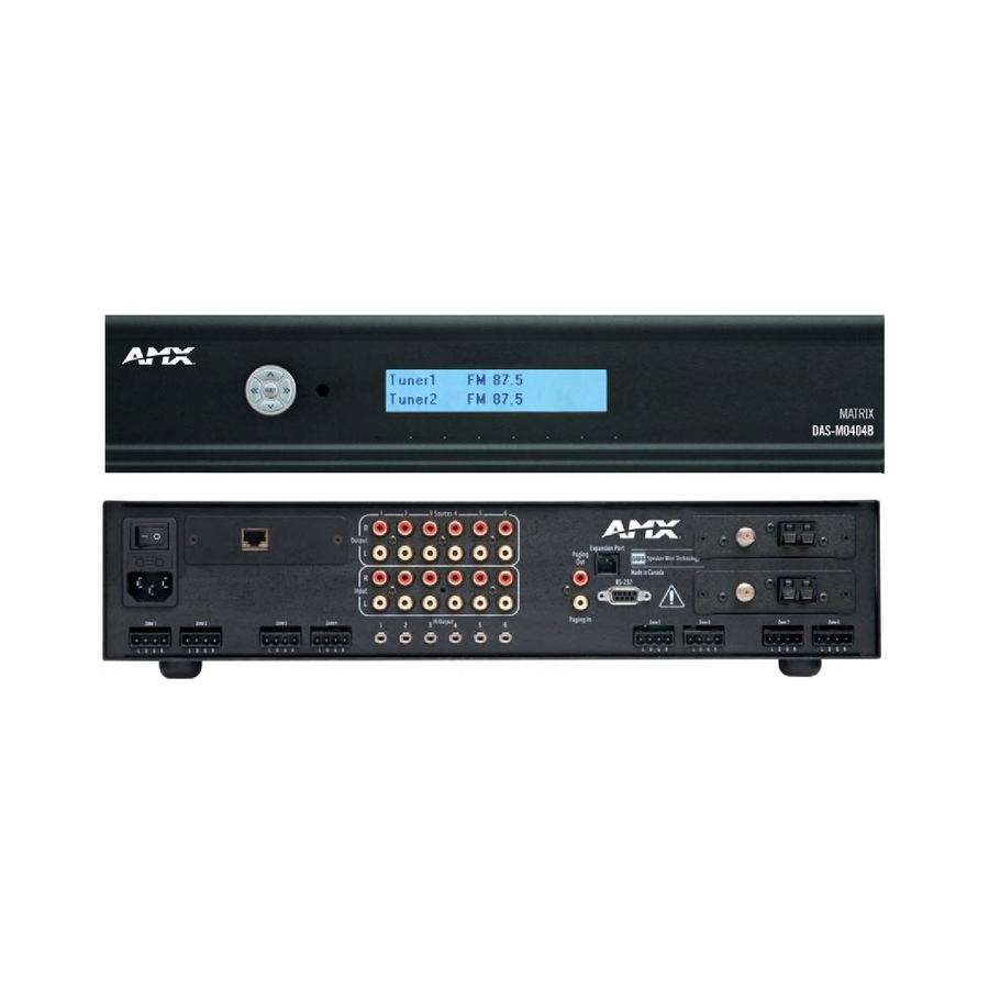 AMX DISTRIBUTED AUDIO CONTROLLERS DELTA SERIES OPERATION AND REFERENCE ...