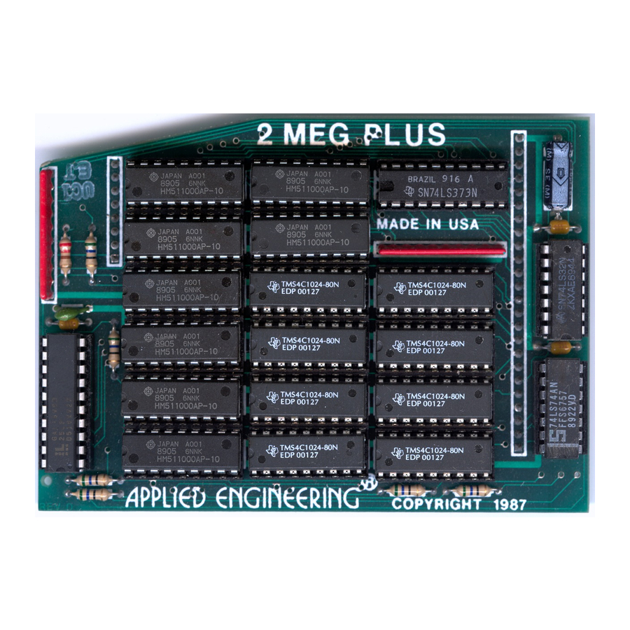 APPLIED ENGINEERING RAMWORKS 2 MEG PLUS INSTALLATION MANUAL Pdf ...