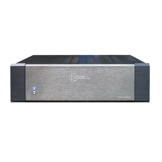 KRELL INDUSTRIES THREE-CHANNEL POWER AMPLIFIER KAV-250A/3 INSTRUCTIONS ...