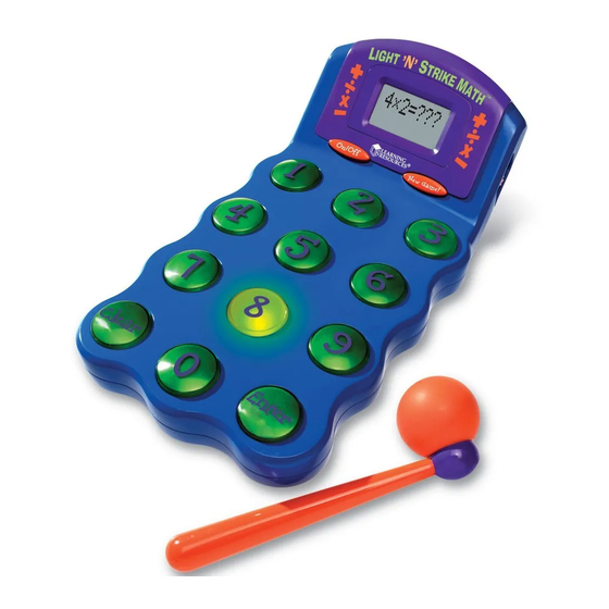 LEARNING RESOURCES LIGHT 'N' STRIKE MATH LER 6906 USE AND CARE MANUAL ...