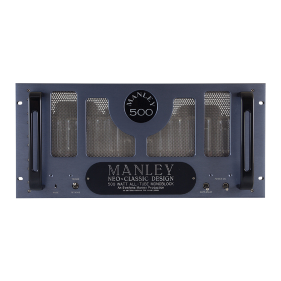 MANLEY 500 / 200 WATT MONOBLOCK AMPLIFIER OWNER'S MANUAL Pdf Download ...