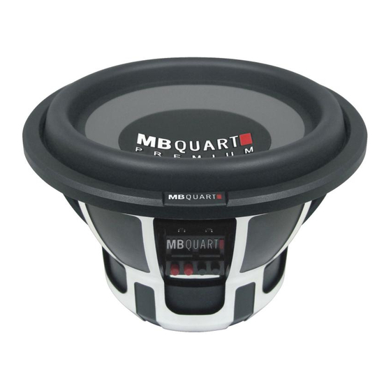 MB QUART MBQ SUBWOOFERS 2007 DWH 252 INSTALLATION MANUAL Pdf Download ...