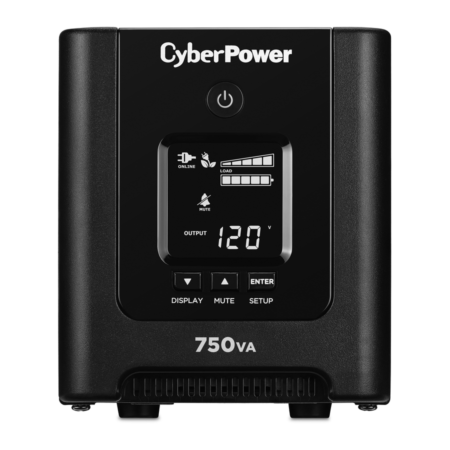 CYBERPOWER OR750PFCLCD FUNCTION SETUP MANUAL Pdf Download | ManualsLib