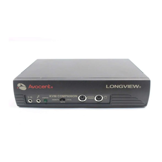 AVOCENT LONGVIEW COMPANION QUICK INSTALLATION MANUAL Pdf Download ...