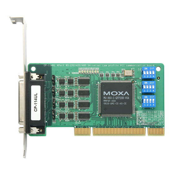 MOXA TECHNOLOGIES CP-112UL SERIES QUICK INSTALLATION MANUAL Pdf Download | ManualsLib