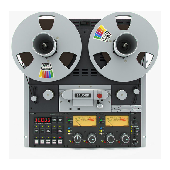 STUDER A810 OPERATING AND SERVICE INSTRUCTIONS Pdf Download | ManualsLib