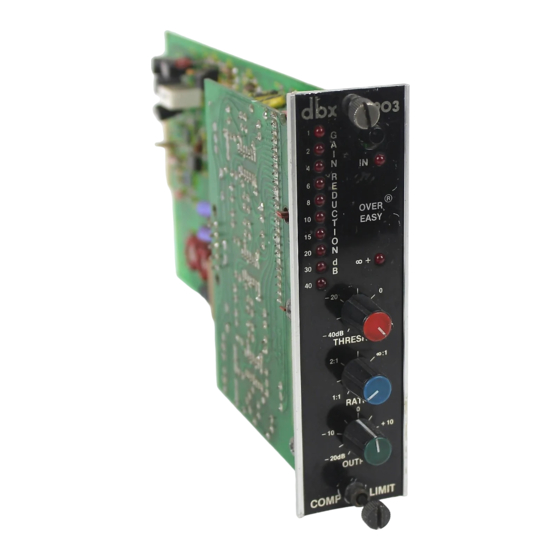 DBX 903 INSTRUCTION MANUAL Pdf Download | ManualsLib